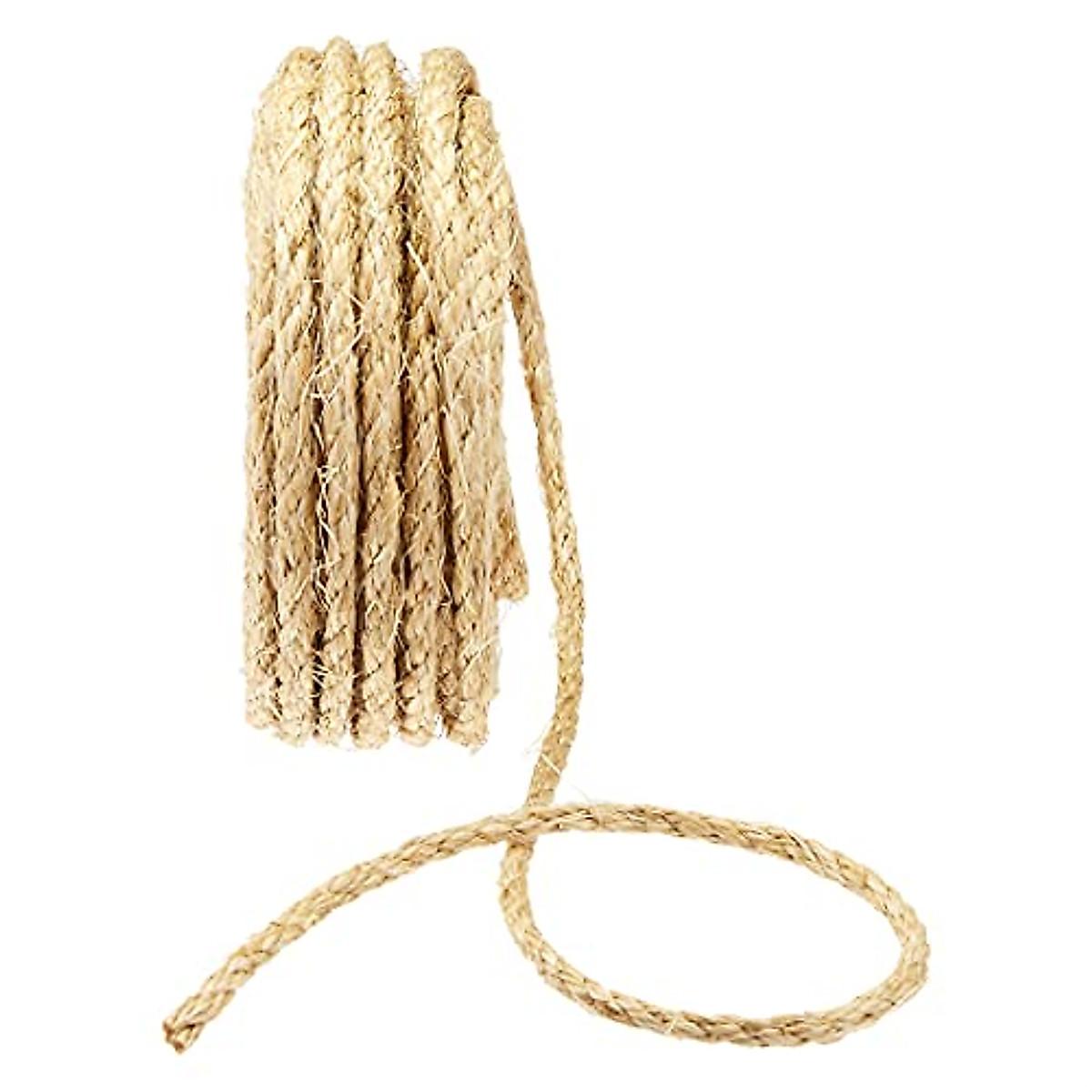 Amazon Basics Natural Fiber Twisted Sisal - 1/4 Inch x 50 Foot (6mm x 15m), Natural