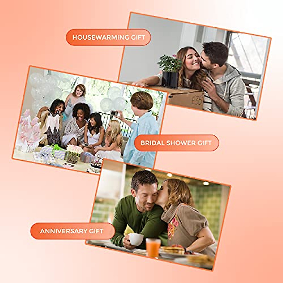 MK Crew Appetizer Serving Tray with Handles - Party Platter for Fruit, Condiments, Cheese, Veggies and Snacks White & Gold Durable Ceramic Dinnerware Set Best Gift Mom / Wife,