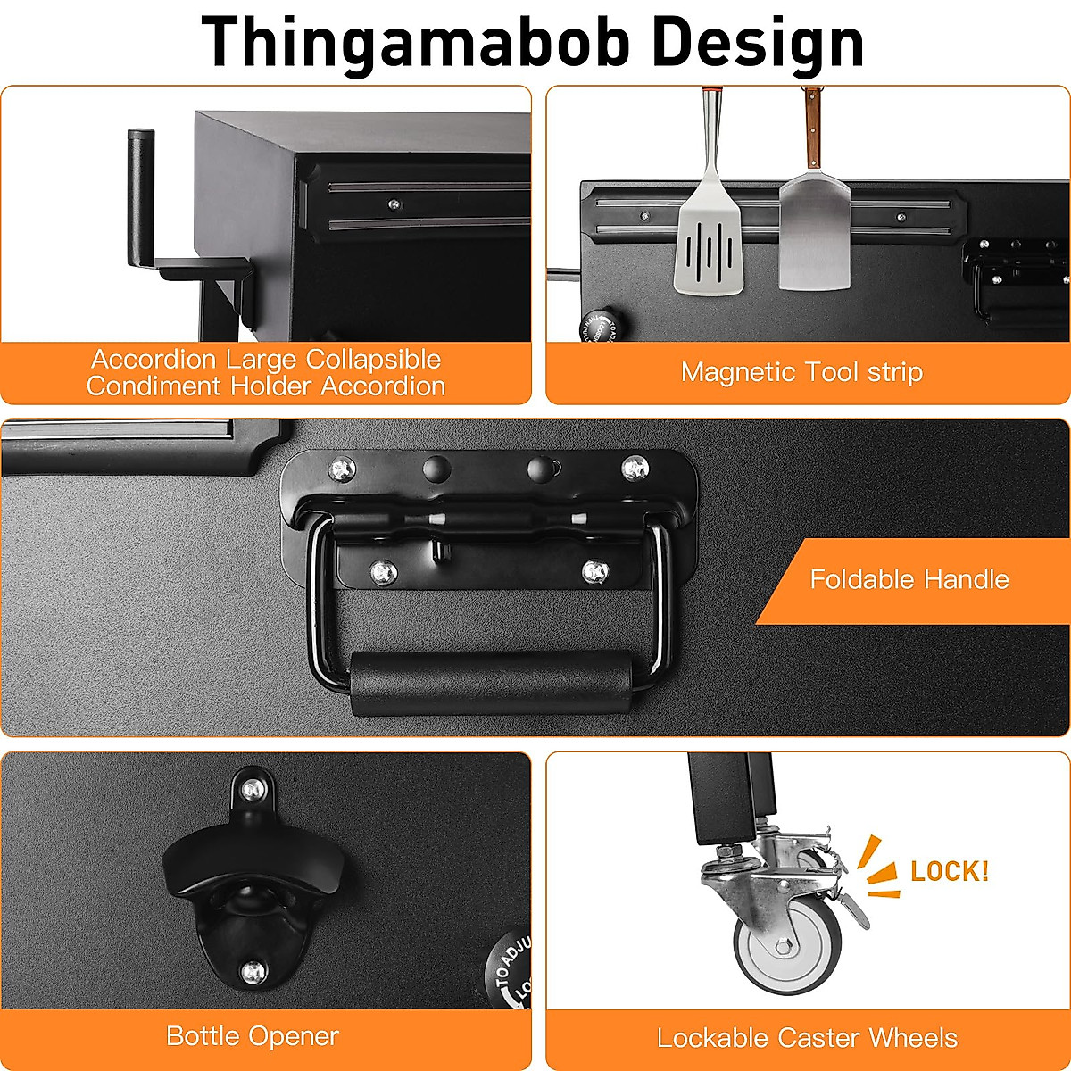 Outafurnia Outdoor Grill Table Stand, Folding Grill Carts, Portable Blackstone Griddle Stand with Shelf,Stable Outdoor Cooking Prep Table with Wheels for BBQ, Camping and Parties