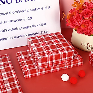 Whaline 100 Sheets Christmas Plaid Tissue Paper Buffalo Plaid Wrapping Paper Red White Gift Wrapping Paper Art Paper for Valentine's Day Home DIY Gift Bags Party Favor Decorations, 14 x 20inch