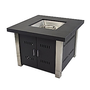 Pleasant Hearth OFG901T Montreal Square Gas Fire Pit Table, 38"