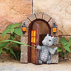 Lovely Courtyard Dragon Sculpture, Outdoor Window Dragon Statue, Dragon Garden Statues, Resin Garden Dragon Statue, Outdoor Dragon Ornaments, Outdoor Garden Dragon Decor Statue