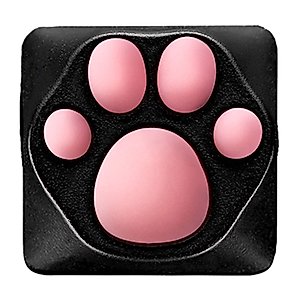 SYA ZOMOPLUS Cute Cat Paw Keycap,Squishy Cat Toes Custom Keycap-1pc Keycap for Mechanical Keyboard,Suitable for Cherry MXGateron Switches-ESC Key Keycap (Black Pink)