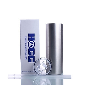 Hogg 20 oz Skinny Tumbler Case (24 Units), Stainless Steel Tumbler Blanks, 20 oz Tumbler Pack with Lids and Straws, Stainless Steel Tumblers Bulk, 20oz Tumblers, Blank Tumblers for Vinyl and DIY
