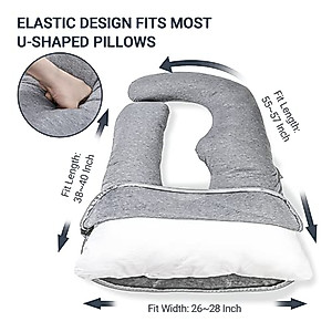 Momcozy pregnancy pillow Cover u shaped, 57-inch Large Pregnancy Body Pillowcase Removable, Soft & Machine Washable Replacement Cover Fits Most 55/57 Inch