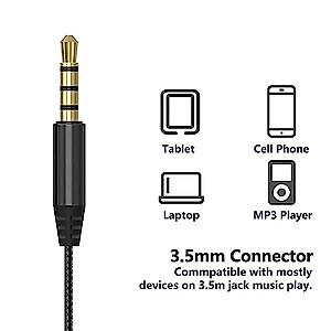 TXHUTSOG Wired Earbuds, Running Headphones with Microphone, Volume Control Earphones with Sporting Hook for Workout Sports Exercise Jogging Gym, Compatible Smartphones Mp3 Tablet Laptop 3.5mm