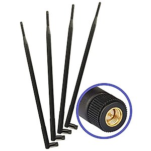 4 pcs of Universal 9dBi Wi-Fi 2.4/5GHz Dual-Band SMA Male Antennas Extension for IP Wireless Security Camera Router and CCTV HD Wireless Camera System Video Antenna for NVR Security IP System