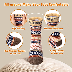 HiTauing 10 Pack Women Socks Winter Wool Sock Gifts for Women Soft Warm Thick Cozy Crew Socks Christmas Gifts Socks One Size