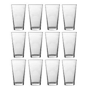 Fortessa Basics Arcade Everyday 12 Pack Set Glassware Kitchen and Barware Great for: Beer, Cocktails, Water, Juice, Iced Tea, Soft Drinks., Pint/Mixing Glass, 16 Ounce