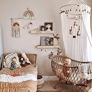 YMVV Rainbow Macrame,Woven Boho Rainbow Wall Hanging with Tassels,Cute Wall Decor for Nursery,Suitable for Festival Ornaments Baby Shower Wedding Pink Rainbow Decor(5.5 x 0.5 x 5)