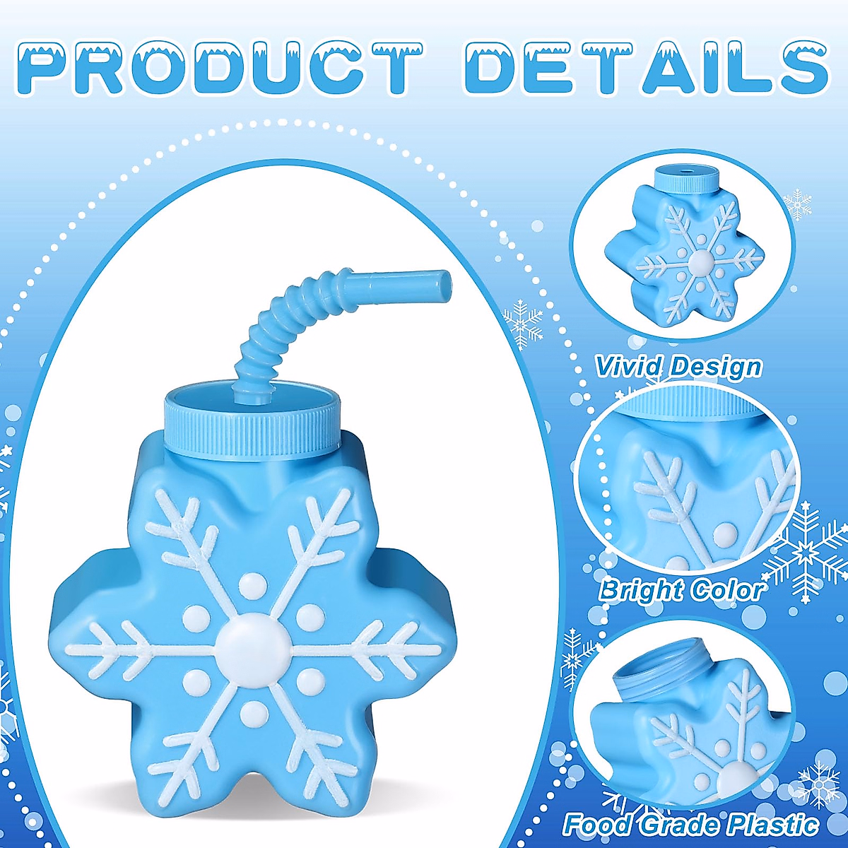 Sliner 12 Pcs Christmas Party Plastic Cups 10 oz Xmas Tree Gingerbread Peppermint Candy Snowflake Cups Gift Set with Lids Straws for Xmas Birthday Party Gifts Supplies