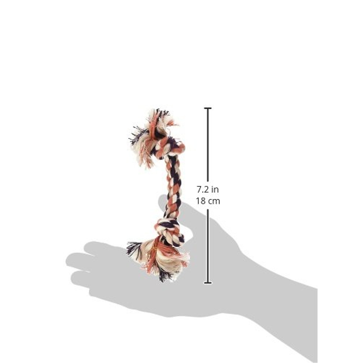 Petmate Dog Booda Two Knot Rope Bone, Multicolored, X-Small, for Small Breeds