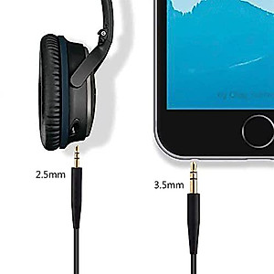 3.5mm to 2.5mm Audio Cable Cord Compatible with Bose 700 QuietComfort QC45 QC35II QC35 QC25 Noise Cancelling Headphones for 45BT E55BT E65BTNC Bluetooth Earphone (Straight Jack)
