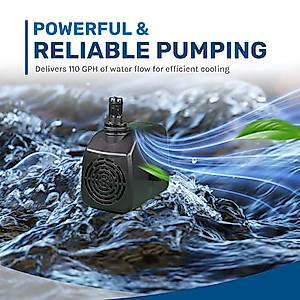 Swamp Cooler Pump - 3100CFM, Evaporative Cooler Pump 3 Pin Connector - 110 GPH Submersible Water Cooling Pump for MC37M, MC37V, MC37A, MFC3600 Evaporative Air Cooler - Replacement Pump by Hessaire