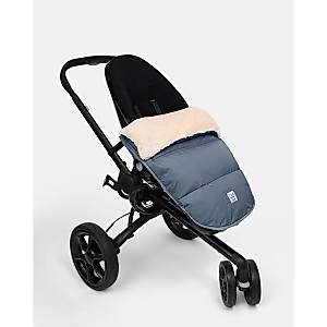 7AM Enfant Universal Stroller Footmuff - Water Repellent Winter Bunting Bag for Strollers & Car Seats, Soft Micro-Fleece & Plush Lined Stroller Footmuff | Ash Blue, Print Pebbles