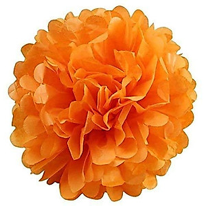 IGUO Graduation Party Supplies Navy Blue Orange White American Birthday Bachelorette Baby Shower Wedding Party Decoration Tissue Pom Pom, Orange Silver Paper Tassel for Festivals School Party Idea