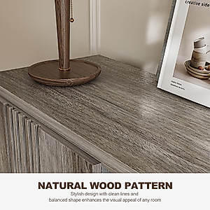 BELLEZE 70" TV Stand for TVs up to 75", Media Entertainment Center Console Table with Oversize Drawers and 2-Tier Open Shelves, Wood Storage Cabinet for Living Room, Bedroom - Mint (Gray)