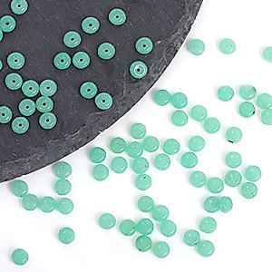 Natural Stone Rondelle Beads for Jewelry Making,Loose Beads for DIY Bracelet Necklace Jewelry Making (2x4mm) (Green)