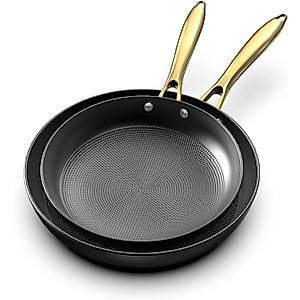 imarku Cast Iron Skillets, Non Stick Frying Pans 2Pcs - 10 inch & 12 Inch Frying Pan Set, Long Lasting Frying Pans Nonstick, Professional Nonstick Frying Pan, Easy to Clean, Best Christmas Gifts