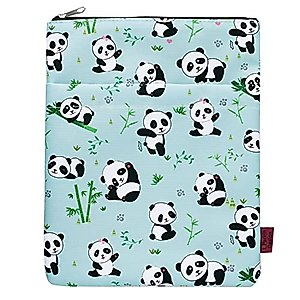 Book Sleeve Panda Book Protector, Book Covers for Paperbacks, Washable Fabric, Book Sleeves with Zipper, Medium 11 Inch X 8.7 Inch Bookish Gift