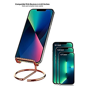 XUNICUTE Cell Phone Stand, Phone Stand for Desk, Office Portable Cute Cell Phone Holder, Compatible with All Mobile Phone, iPhone, iPad, Switch, Tablet 4-6.5'' Desk Accessories (Rose Gold)