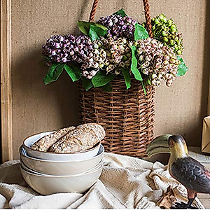 IMFFSE Handmade Wicker Woven Flower Basket Home Door Letter Collection Basket Wall Hanging Wall Retro Old Rack Without Plants,S