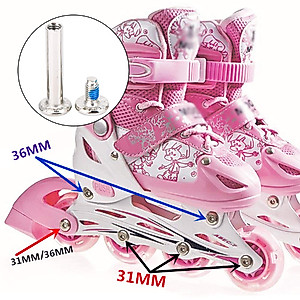 Skate Screws, 10Pcs 31mm Inline Skate Axle Metal Skate Screws, Inline Skate Skating Screws Kit, Skate Replacement Screws for Repairing Changing Skates