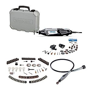 Dremel 4000-2/30 Rotary Tool Kit with 160-Piece All-Purpose Rotary Accessory Bundle and Flex-Shaft Attachment (3 Items)