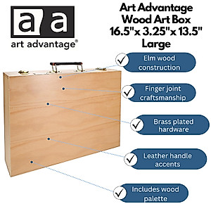 Art Advantage Wood Art Box 16.5x3.25x13.5 Large