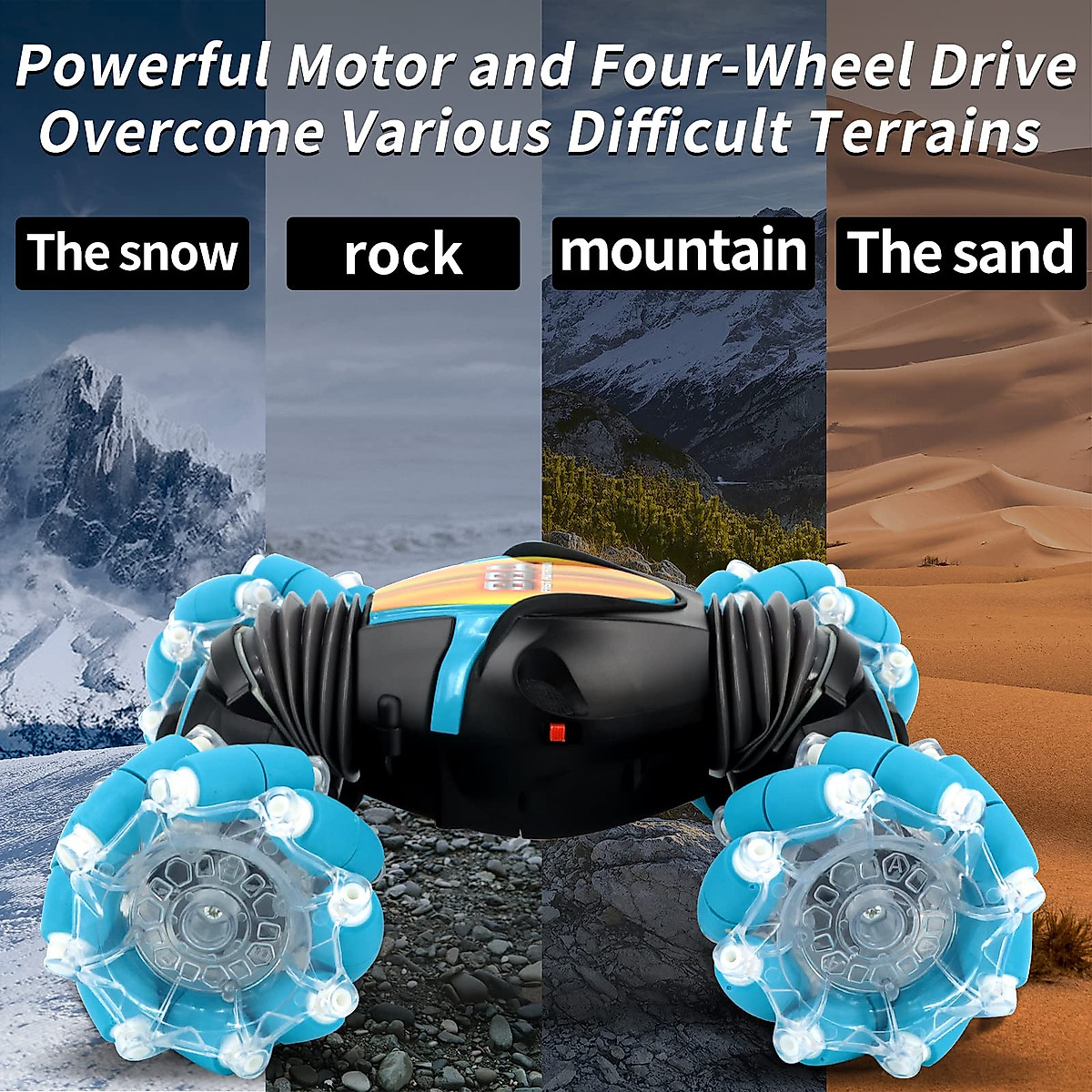 yotlik Remote Control Car Gesture RC Car 1:20 Scale 4WD Hand Controlled RC Cars for Kids and Adult 2.4Ghz RC Stunt Car Toys for 6-12 with 2 Batteries Cool Light Transform Car Gift for Boys Girls