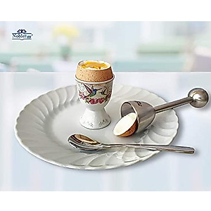 NobleEgg Premium Egg Cups for Soft Boiled Eggs | Set of 4 | Egg Timer Pro | 18/10 Egg Spoons | Egg Topper | Gift/Storage Box