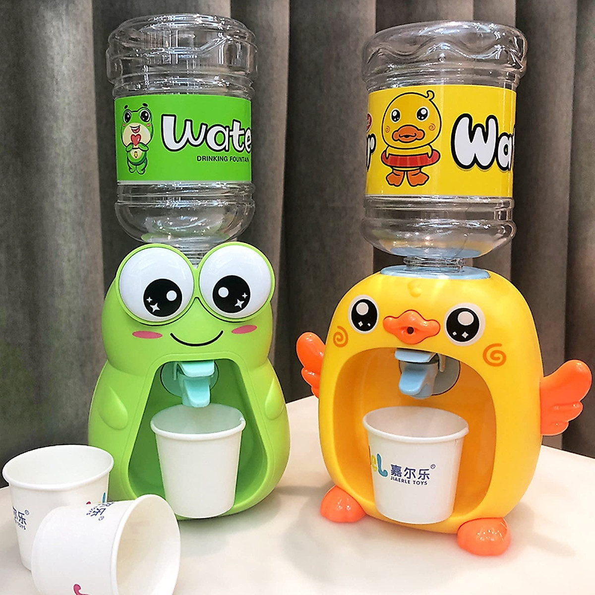 LUOZZY Mini Water Dispenser for Kids Cartoon Piggy Frog Water Machine Kids Drinking Water Fountains Toys for Kids (Duck)