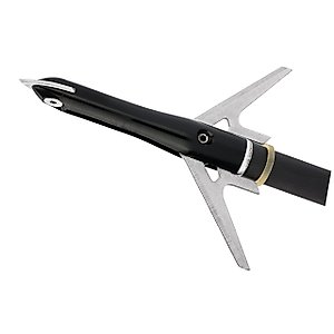 Rocky Mountain Warhead Bowhunting 100 Grain, Mechanical Broadhead 1-3/4" Cutting Diameter, 3 Pack, Black RM56002