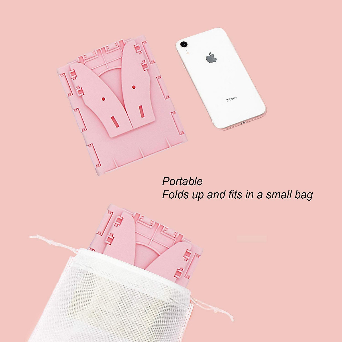 Travel Potty for Kids, Reusable Portable Folding Potty for Toddler, Travel Foldable Toilet for Travel Outdoor Camping, Toddler Potty Seat for Baby Potty Training (Pink) (Pink)