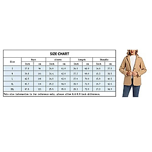TONCHENGSD Women's Long Sleeve Two Button Wool Blend Blazer Suit Jacket (B-Khaki, S)