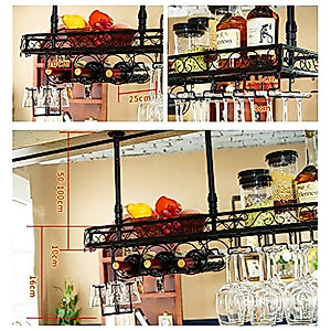 Creative Simplicity Glass Creative Simplicity Wine Rack European Style Creative Simplicity Wine Rack Creative Simplicity Wine Red Tumbler Hanging Bar Drink Holder, PIBM, Black, L100*W25CM