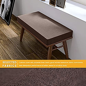 ROFIELTY Custom Size Bench Cushion Patio Bench Seating Cushion Indoor Bench Cushion Outdoor/Indoor Bench/Swing Cushion Porch Swing Cushion Bench Pads (Dark Brown,31.4x11.8x3.14in)