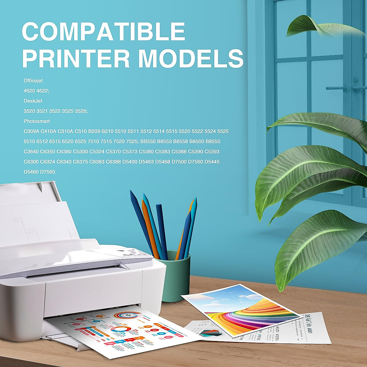 Paeolos Compatible 564XL Ink Cartridge Replacement for HP 564 XL Use with HP DeskJet 3520 3522 Officejet 4620 Photosmart 5520 6510 6520 7520 7525, 9 Packs (3 Cyan, 3 Magenta, 3 Yellow)