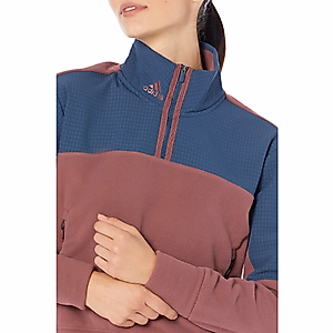 Adidas Women's Fleece Colorblock 1/4 Zip Golf Pullover Cardinal S