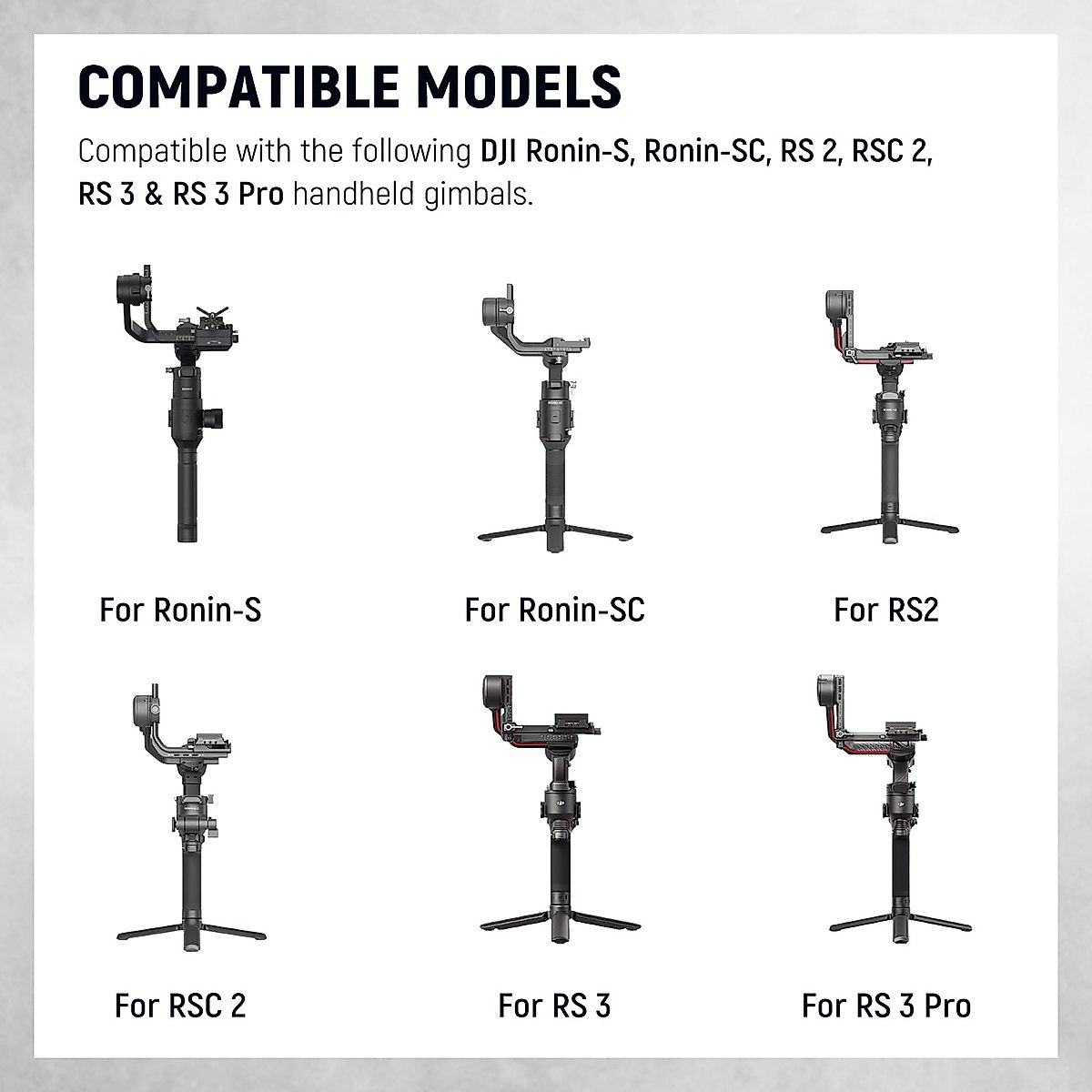 NEEWER Dual Handgrip Compatible with DJI RS4 RS4 Pro RS3 RS3 Pro RS2 RSC2 Ronin S SC Gimbal, Dual Handle Kit with 2 Mini NATO Rails, Quick Release NATO Clamps, 1/4" & 3/8" Threads, GA006
