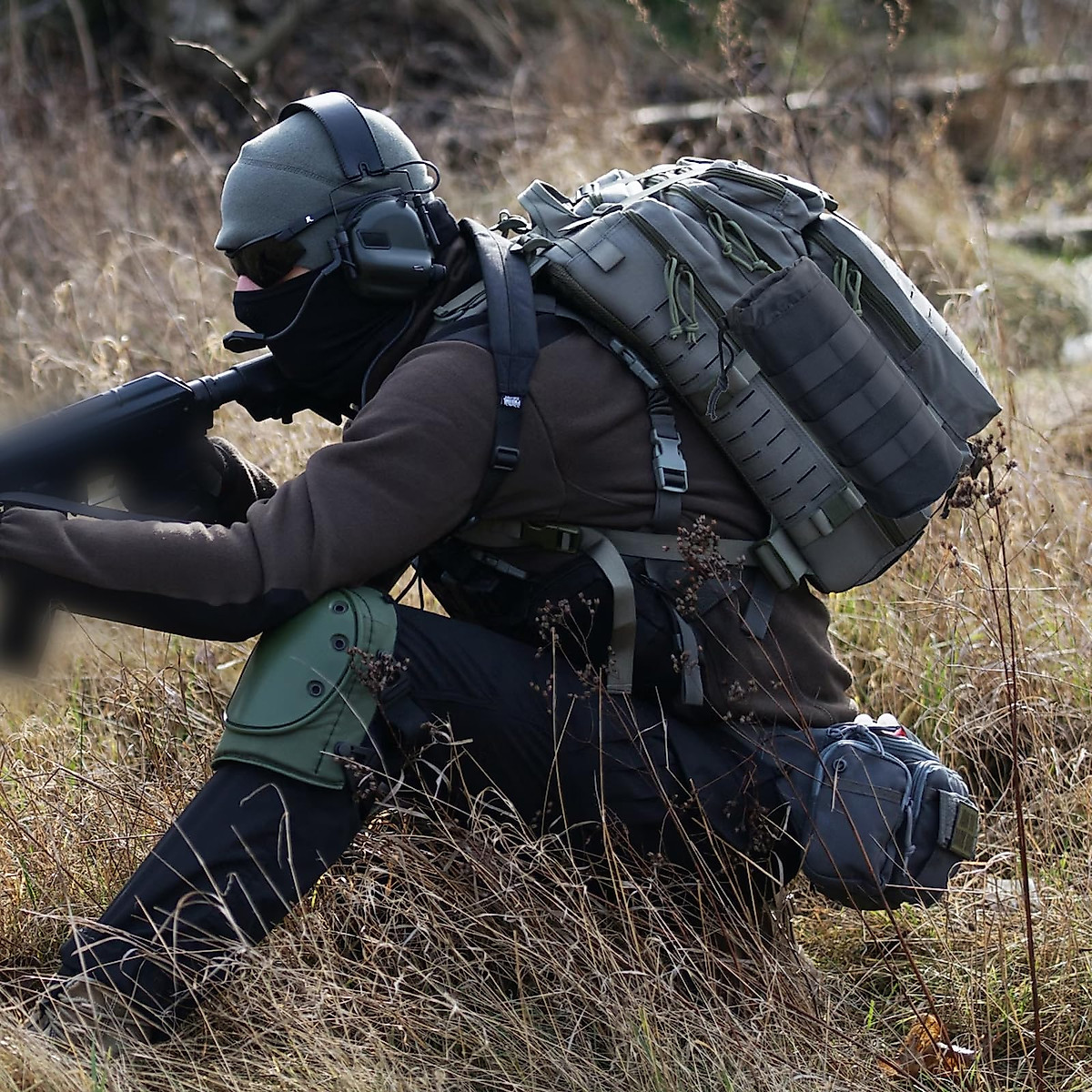 LOOGU Sports Water Bottle Pouch Bag, Molle Water Bottle Holder with Drawstring Open Top & Mesh Bottom, Travel Mesh Water Bottle Bag Tactical Hydration Carrier