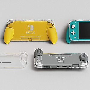Skull & Co. GripCase Lite Bundle: A Comfortable Protective Case with Replaceable Grips [to fit All Hands Sizes] for Nintendo Switch Lite- Gray