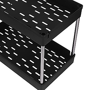 2 Tier Storage Shelf, Easy Assembly Floor Organizer Rack Stable Multifunctional for Dormitory for Office