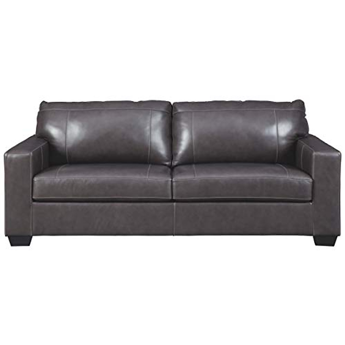 Signature Design by Ashley Morelos Contemporary Leather Queen Sofa Sleeper, Gray
