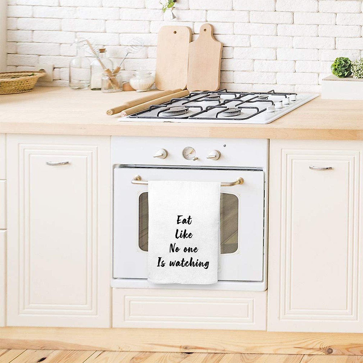 Style In Print Custom Decor Flour Kitchen Towels Personalized Text Cleaning Supplies Dish White