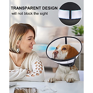 Dog Cone for Dogs After Surgery, Soft Dog Recovery Cone, Breathable Dog Cones for Large and Medium Small Dogs,Adjustable Dog Recovery Collar for Pets,Wound Healing Safety E-Collar (Medium Dog)