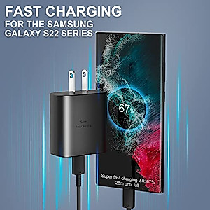 45W USB-C Samsung Charger Super Fast Charging Type C Wall Charger Block for Samsung Galaxy S23 Ultra/S23/S23+/S22/S22 Ultra/S22+/Note 20,PPS Android Phone Charger Block with 6.6FT Cable,2 Pack