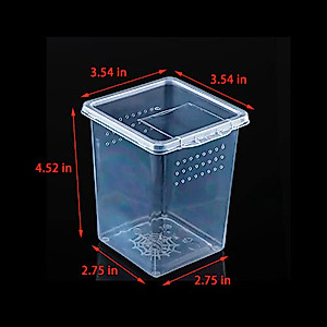 5 Pack Spider Terrariums Breeding Box Insect Hatching Container Acrylic Breeding Box for Arboreal Spider Tarantula Mantis Scorpion Centipede Small Reptiles