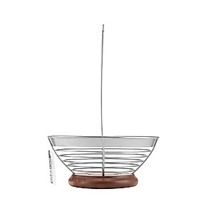 Sabatier Wire and Aacacia Wood Fruit Bowl with Banana Hanger