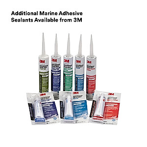 3M Marine Adhesive Sealant 5200 (06500) Permanent Bonding and Sealing for Boats and RVs Above and Below the Waterline Waterproof Repair, White, 10 fl oz Cartridge